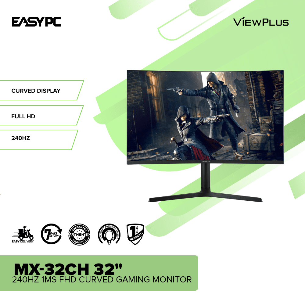 ViewPlus MX-32CH 32" 240Hz 1MS FHD Curved Gaming Monitor Black – EasyPC