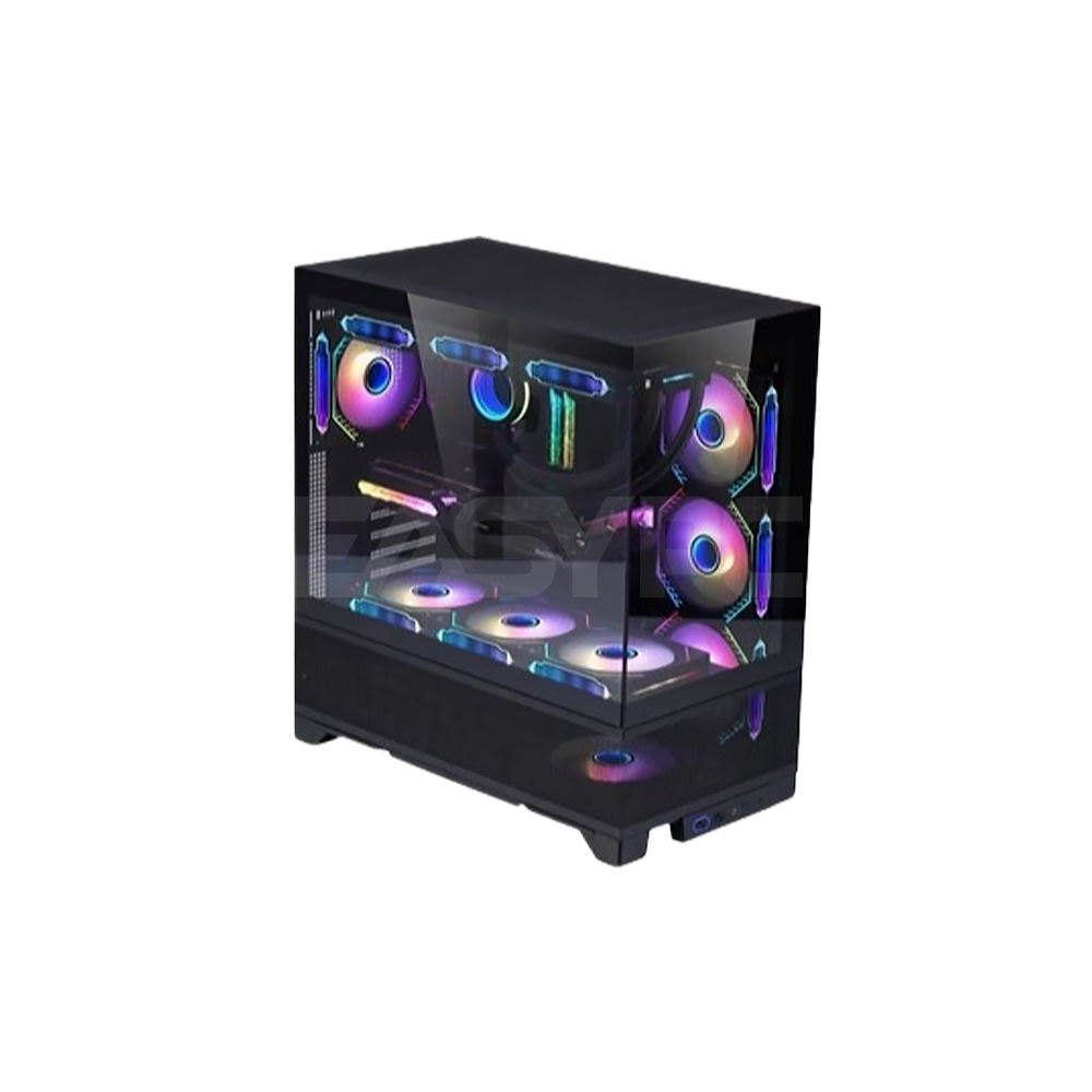 WJ CoolMan Ming ATX Tempered Glass PC Case Black – EasyPC