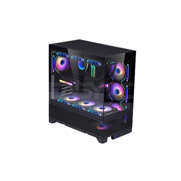WJ CoolMan Ming ATX Tempered Glass PC Case Black – EasyPC