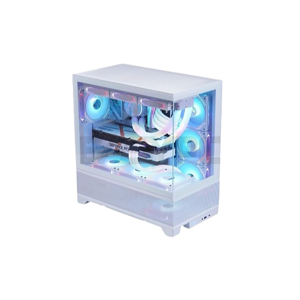 WJ CoolMan Ming ATX Tempered Glass PC Case White – EasyPC