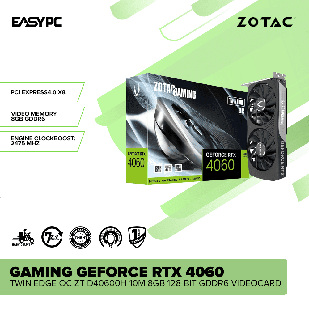 ZOTAC GAMING GeForce RTX 4060 Twin Edge OC ZT-D40600H-10M 8GB 128-bit ...