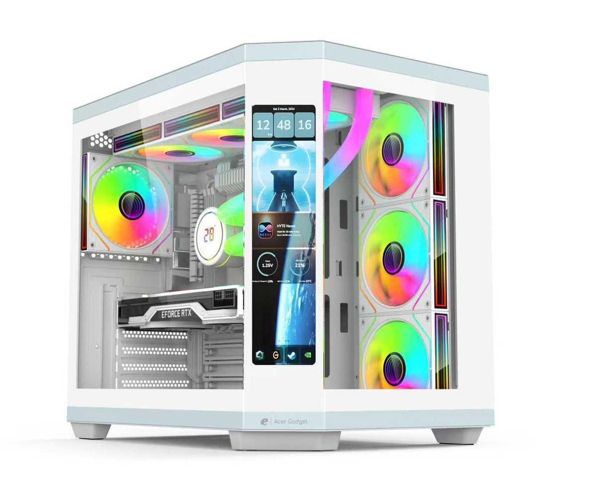 Acer Air 2 Plus with LCD Screen ATX PC Case White – EasyPC