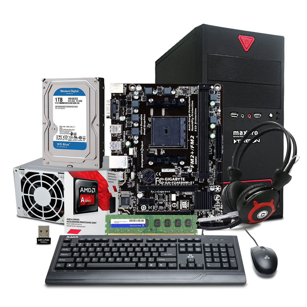 Amd A8-7680/A68/8gb/1TB HDD/Micro Atx with 700w/Wireless Adapter/KBM/H ...