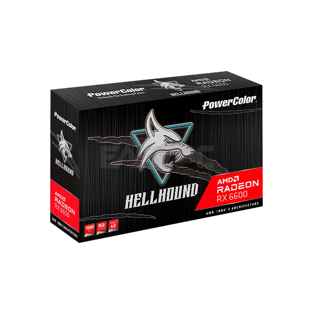Powercolor HellHound Rx 6600 8GBD6-3DHL 8gb 128bit GDdr6 Dual-Fan Cool ...