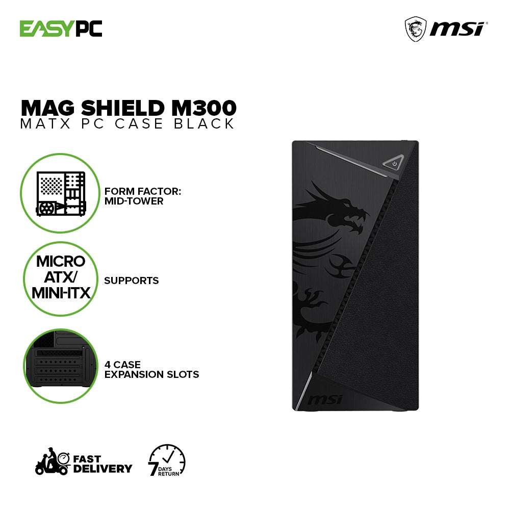 MSI MAG Shield M300 mATX Gaming PC Case Black – EasyPC