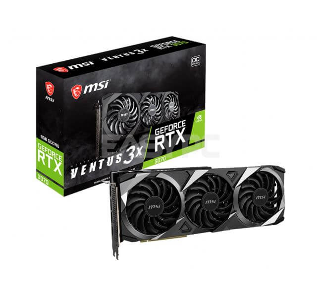 MSI NVIDIA® GeForce RTX™ 3070 Ventus OC Tri-Fan 8GB 256bit GDdr6 Gamin ...