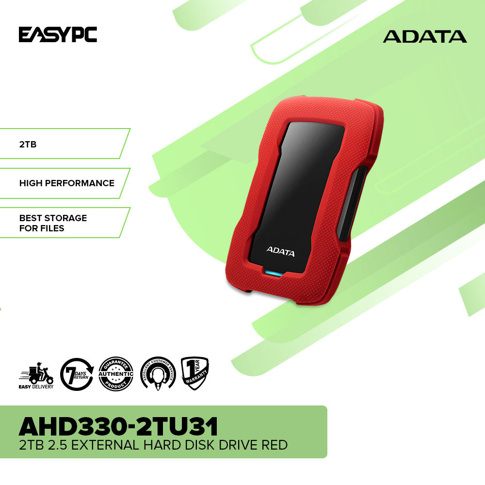 Adata AHD330-2TU31 2tb Best Storage for files High Performance 2.5 Red ...