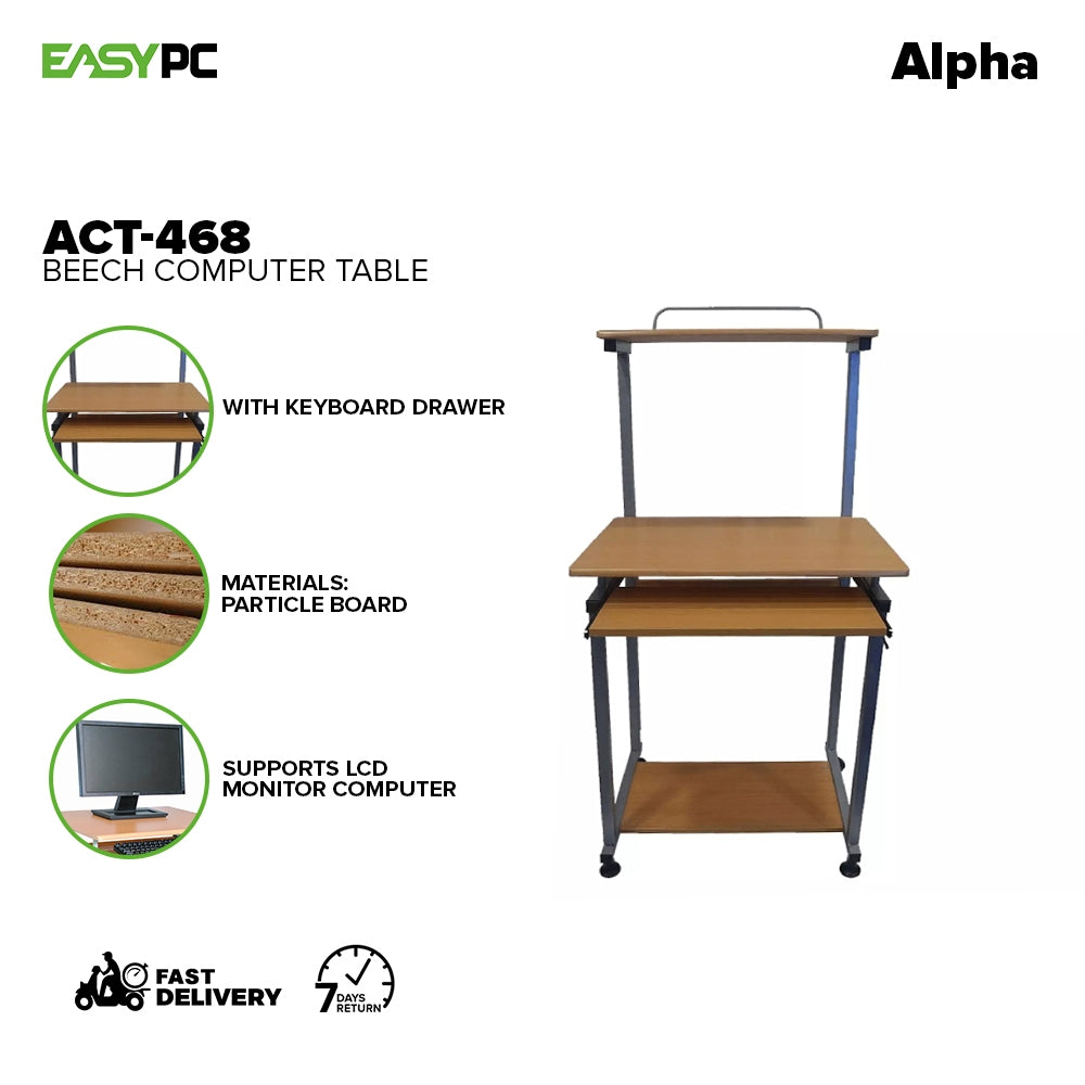 Alpha ACT 468 Computer Table Beech – EasyPC