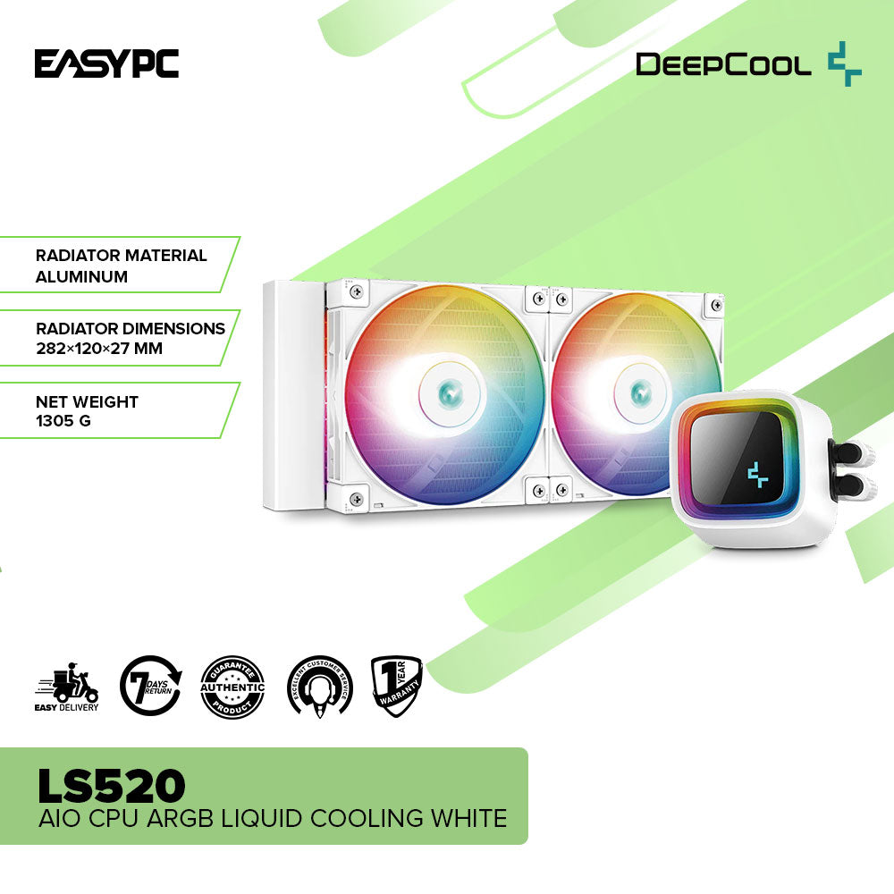 Deepcool LS520 AIO CPU ARGB Liquid Cooling White – EasyPC