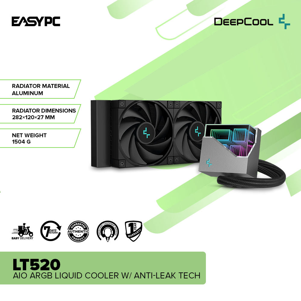 Deepcool LT520 AIO ARGB Liquid Cooler w/ Anti-Leak Tech – EasyPC