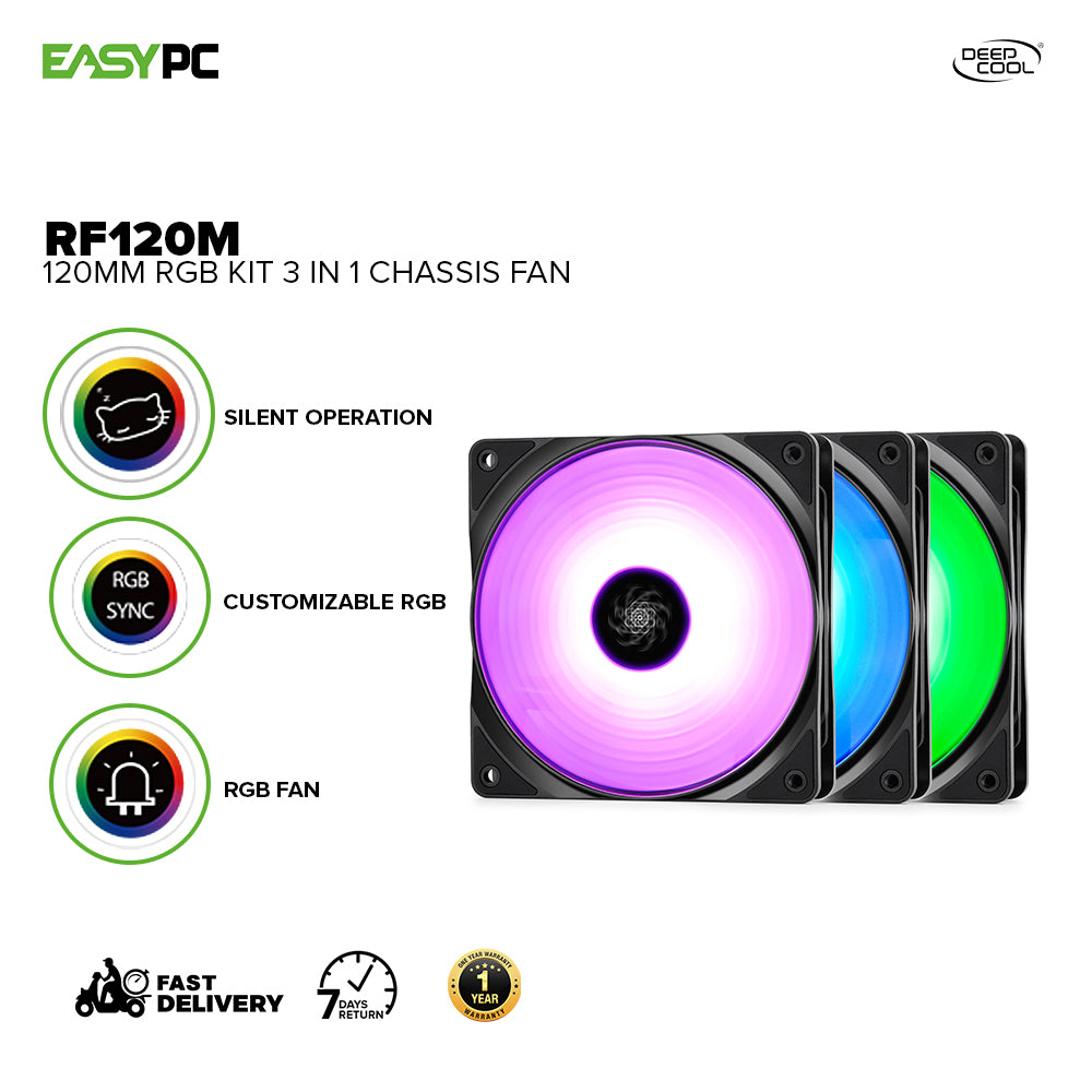 Deepcool RF120M 120MM Chassis Fan RGB Kit – EasyPC