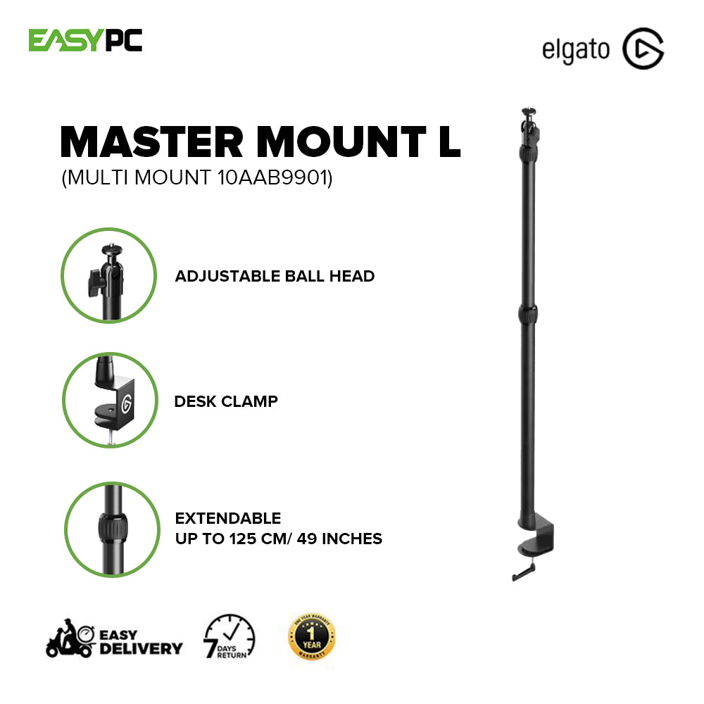 Elgato Master Mount L, Extendable Up to 125 CM/ 49 Inches, Center Ball ...