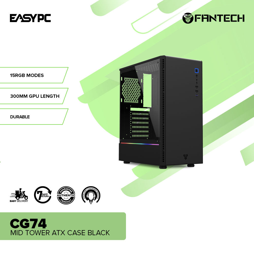 Fantech CG74 Mid Tower ATX Case Black – EasyPC