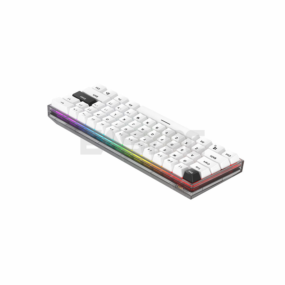 Fantech MAXFIT61 Frost Red and Blue Switches RGB Wireless Mechanical G ...