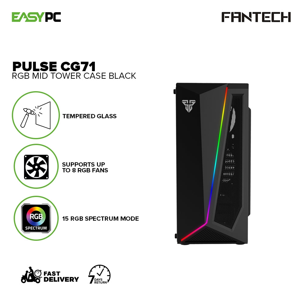 Fantech Pulse CG71 RGB Mid Tower PC Case Black – EasyPC