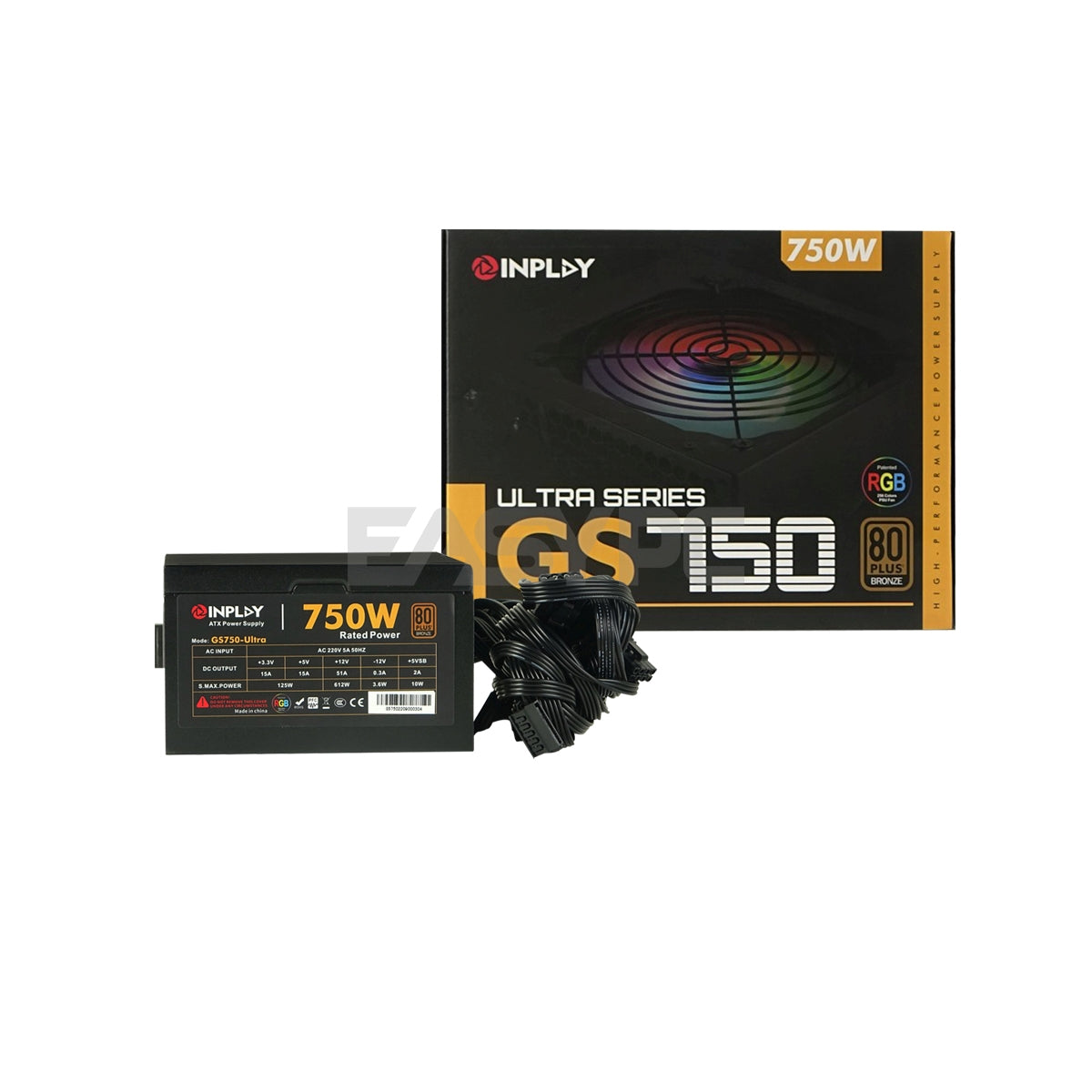 InPlay GS750-Ultra 750W,450W and 650W 80+ Bronze Rated Fan Bearing Tec ...