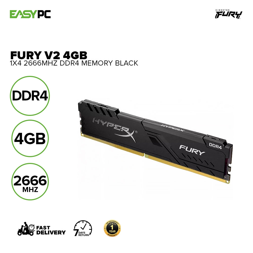 Kingston Fury Beast 4GB 1x4 2666MT/s DDR4 Memory Black RAM – EasyPC