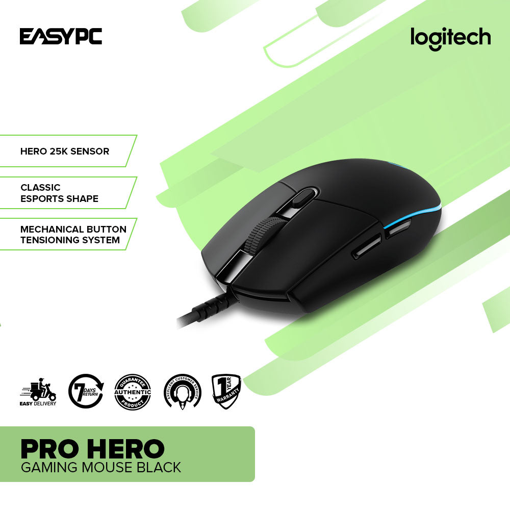 Logitech PRO HERO Gaming Mouse Black – EasyPC