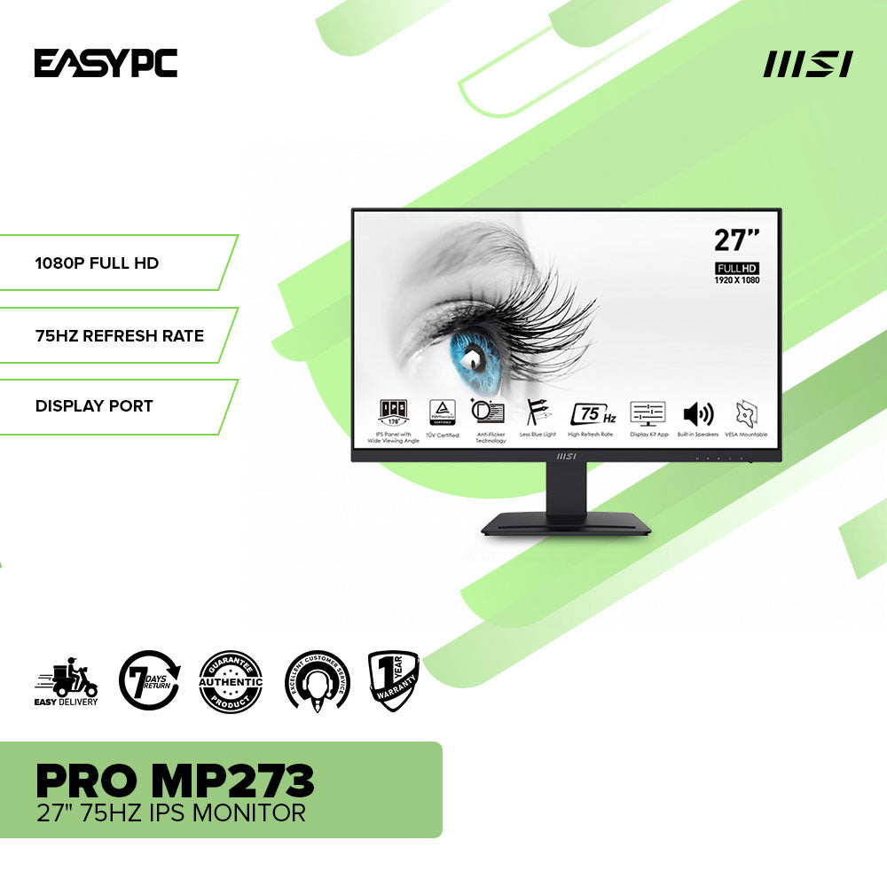 MSI Pro MP273 27" 75Hz IPS Monitor – EasyPC