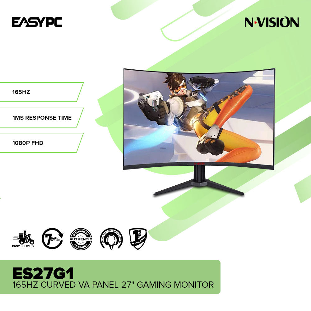 Nvision ES27G1 165Hz Curved Va Panel 27" Gaming Monitor – EasyPC