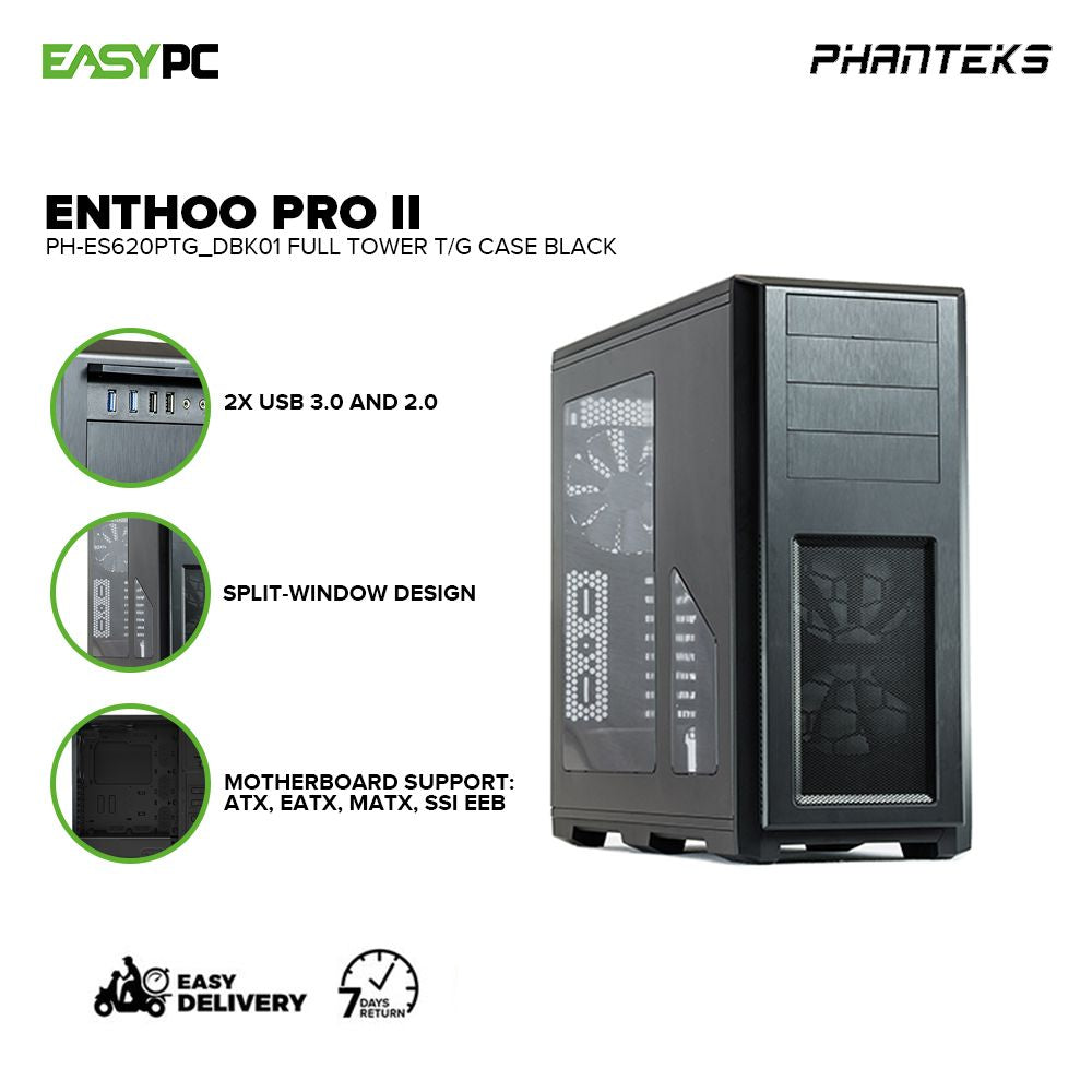 Phanteks Enthoo Pro 2 Full Tower, Fabric Mesh, Tempered Glass, Dual Sy ...