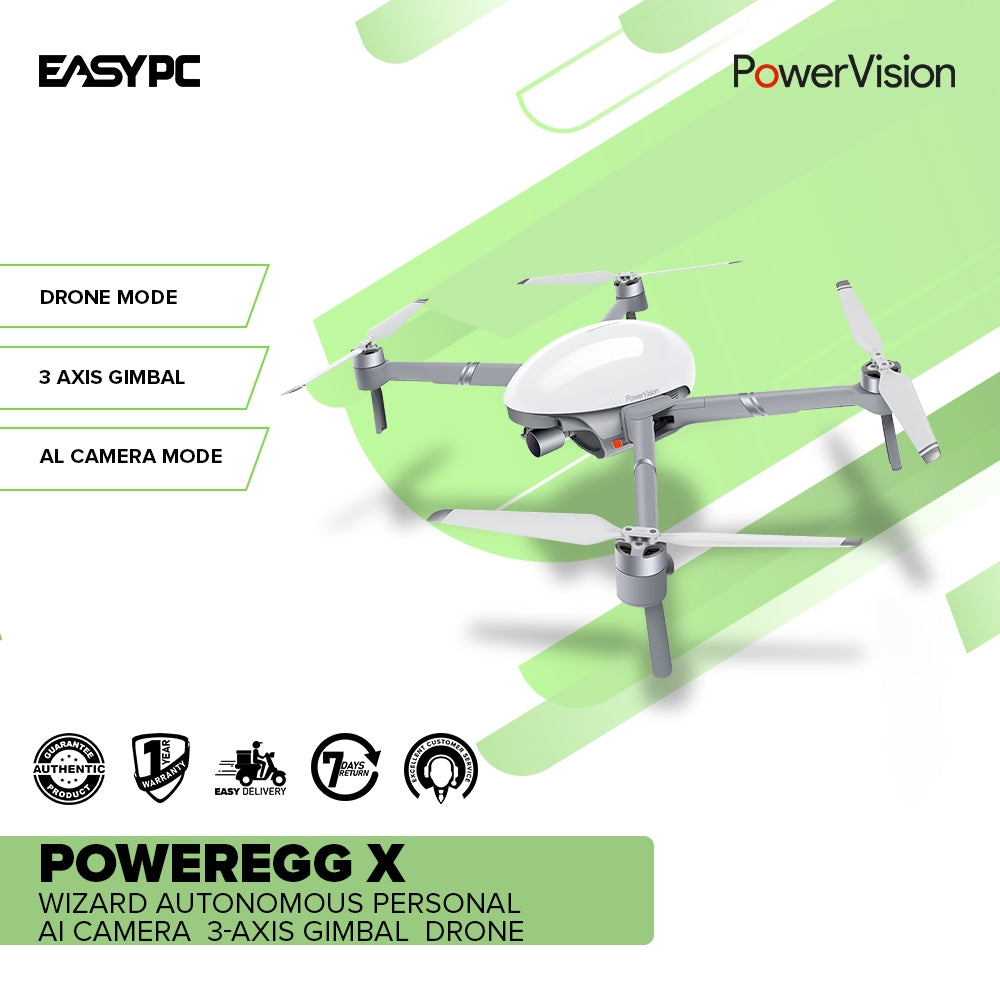 PowerVision PowerEgg X Wizard Autonomous Personal AI Camera / 3-Axis G ...