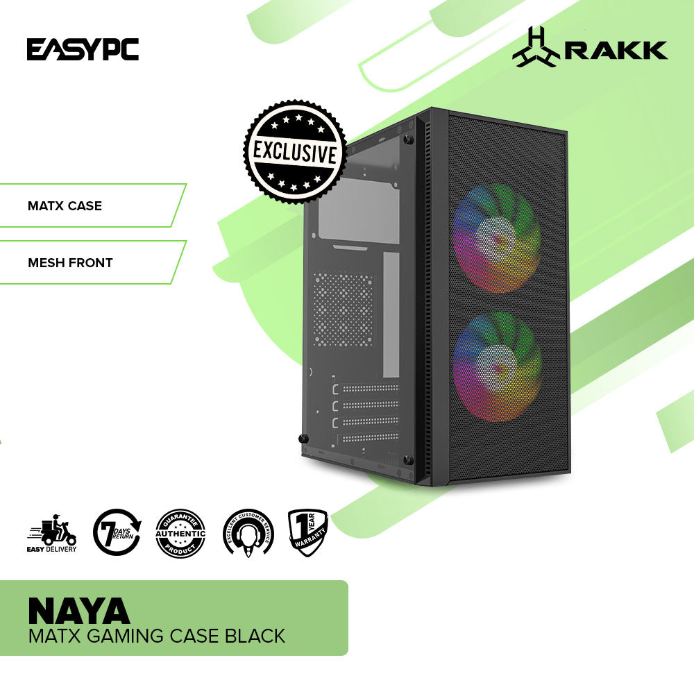 RAKK NAYA Matx Gaming Case Black – EasyPC