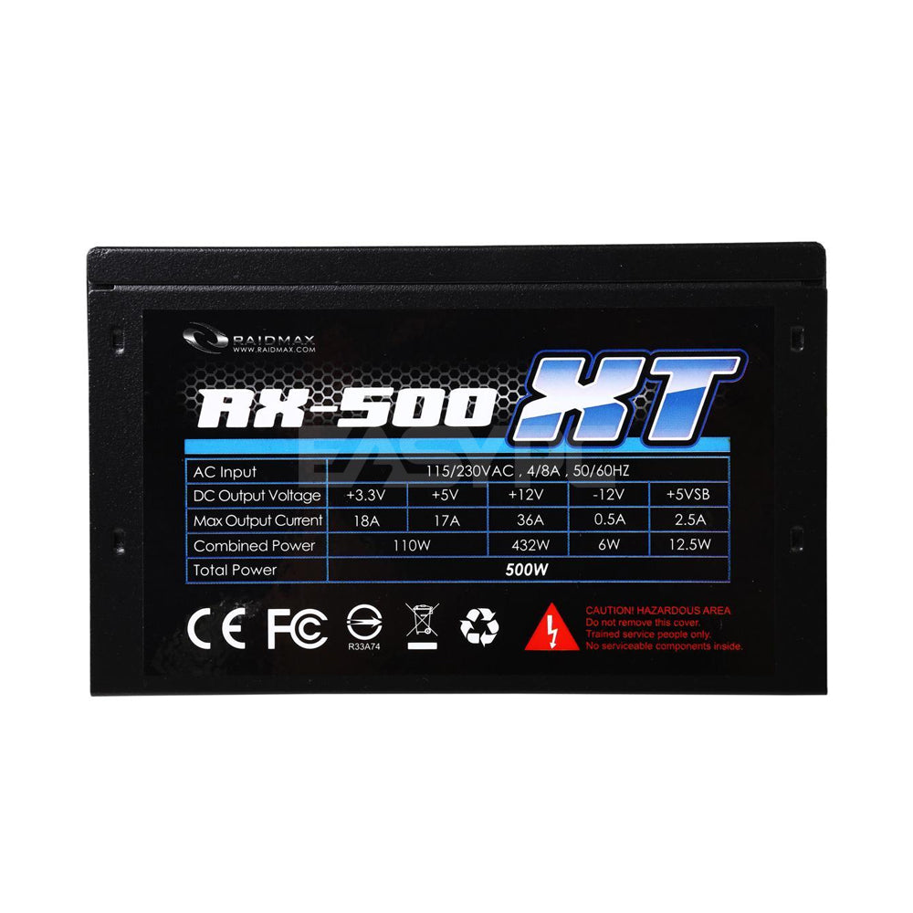 Raidmax RX-500XT 500 watts, Haswell Support, Non Modular, Power Supply ...