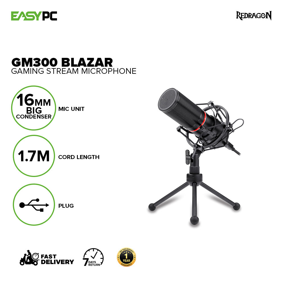 Redragon GM300 Blazar Gaming Stream USB Microphone – EasyPC