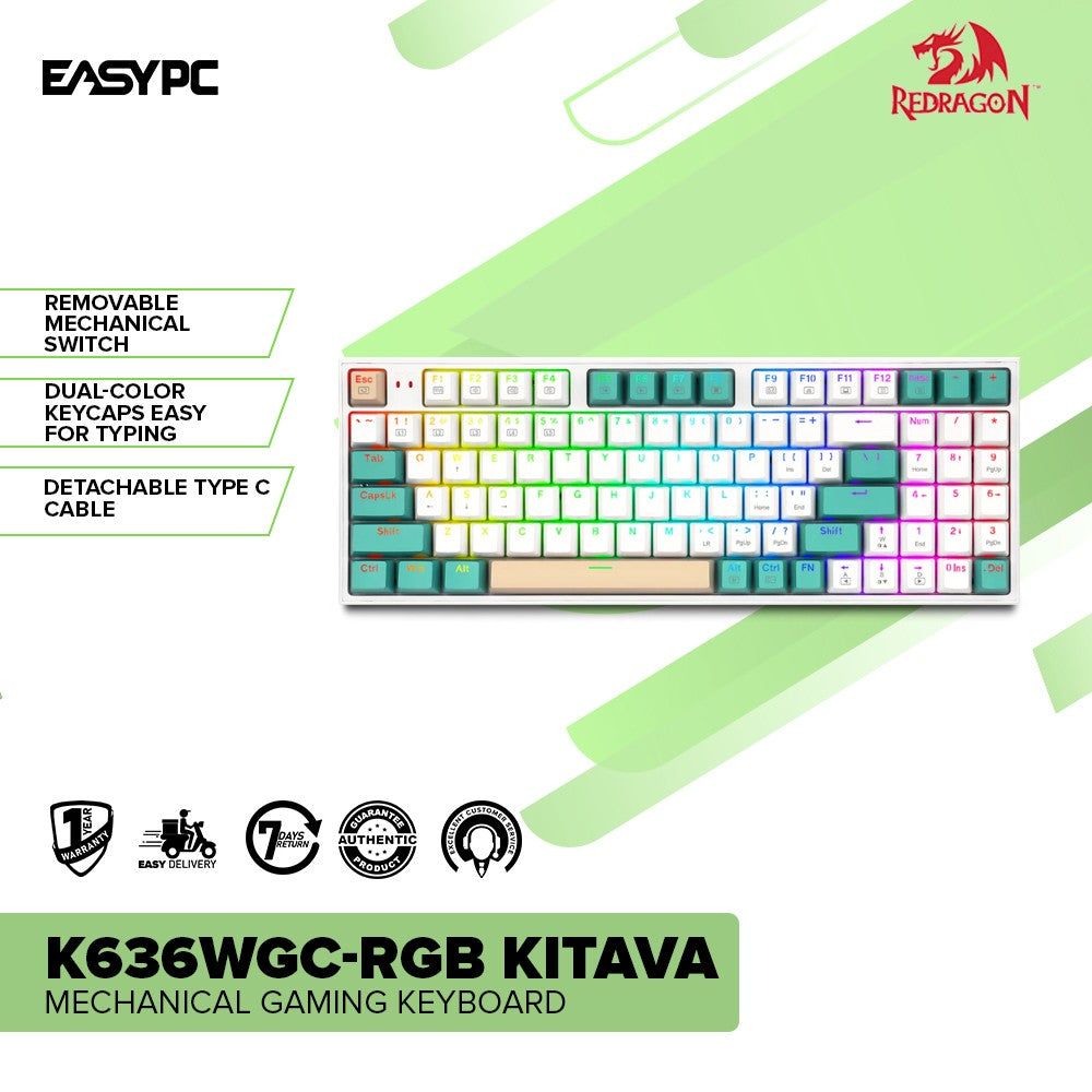 Redragon K636WGC-RGB KITAVA Mechanical Gaming Keyboard – EasyPC