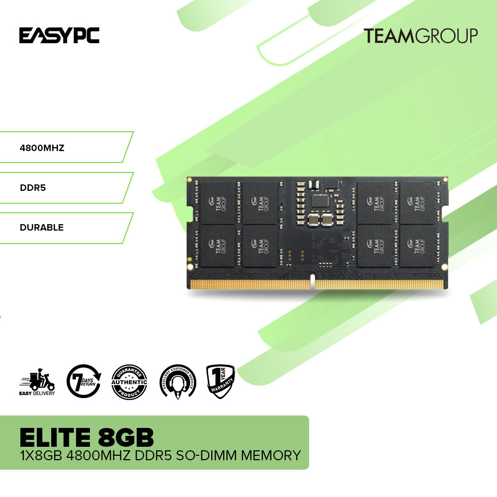 Team Elite 8GB 1x8GB 4800mHz DDR5 SO-DIMM Memory – EasyPC