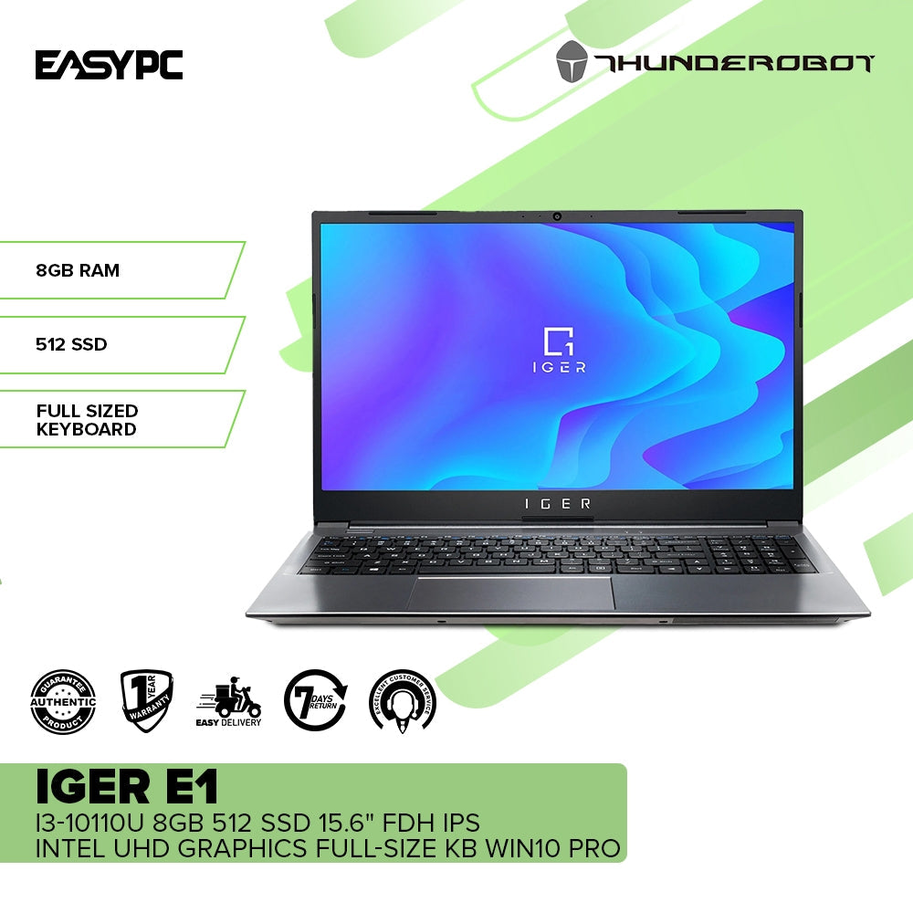 ThundeRobot IGER E1 i3-10110U/i5-10210U 8gb/512SSD/15.6"FDH IPS/IntelU ...